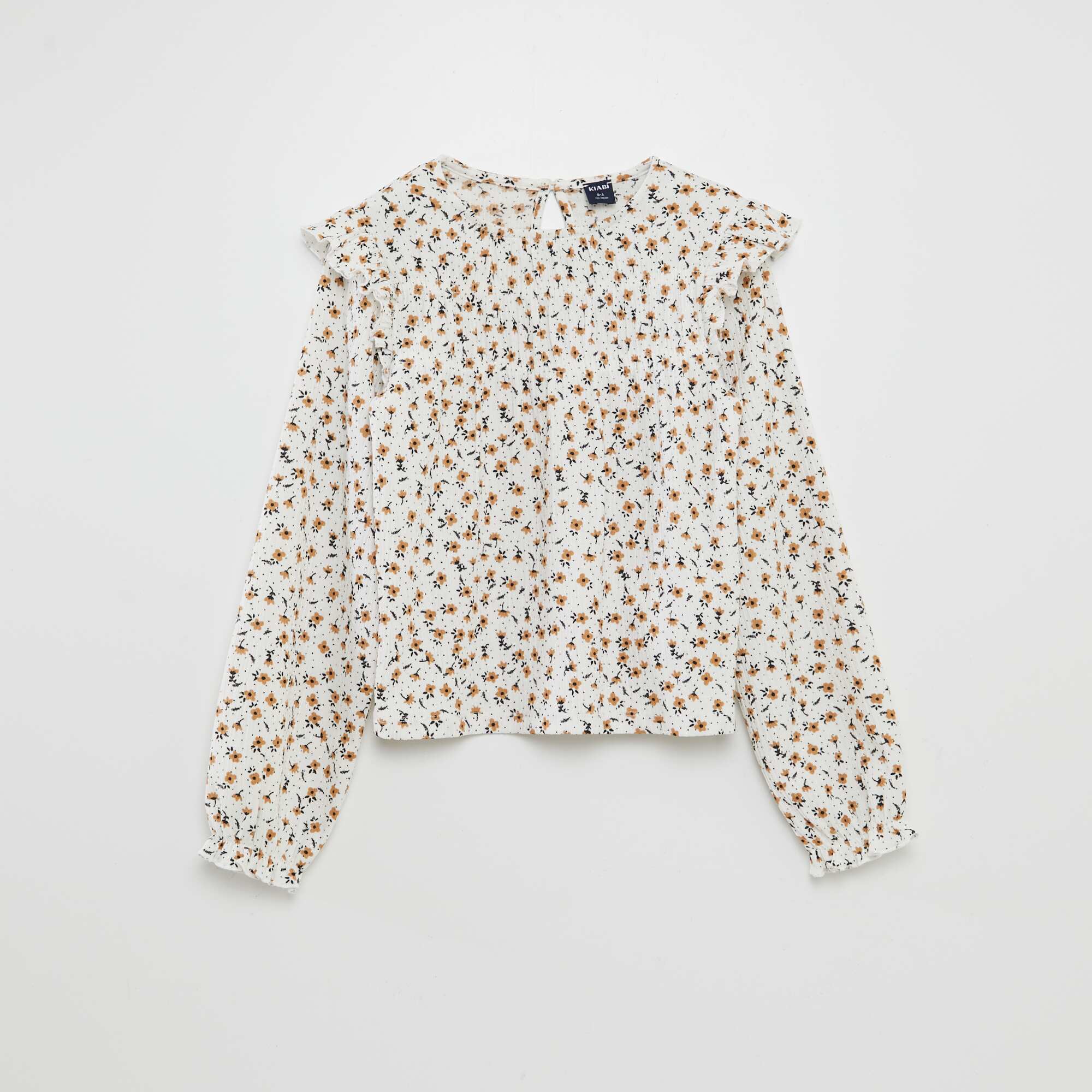 Printed ruffle T-shirt WHITE – Kiabi KSA