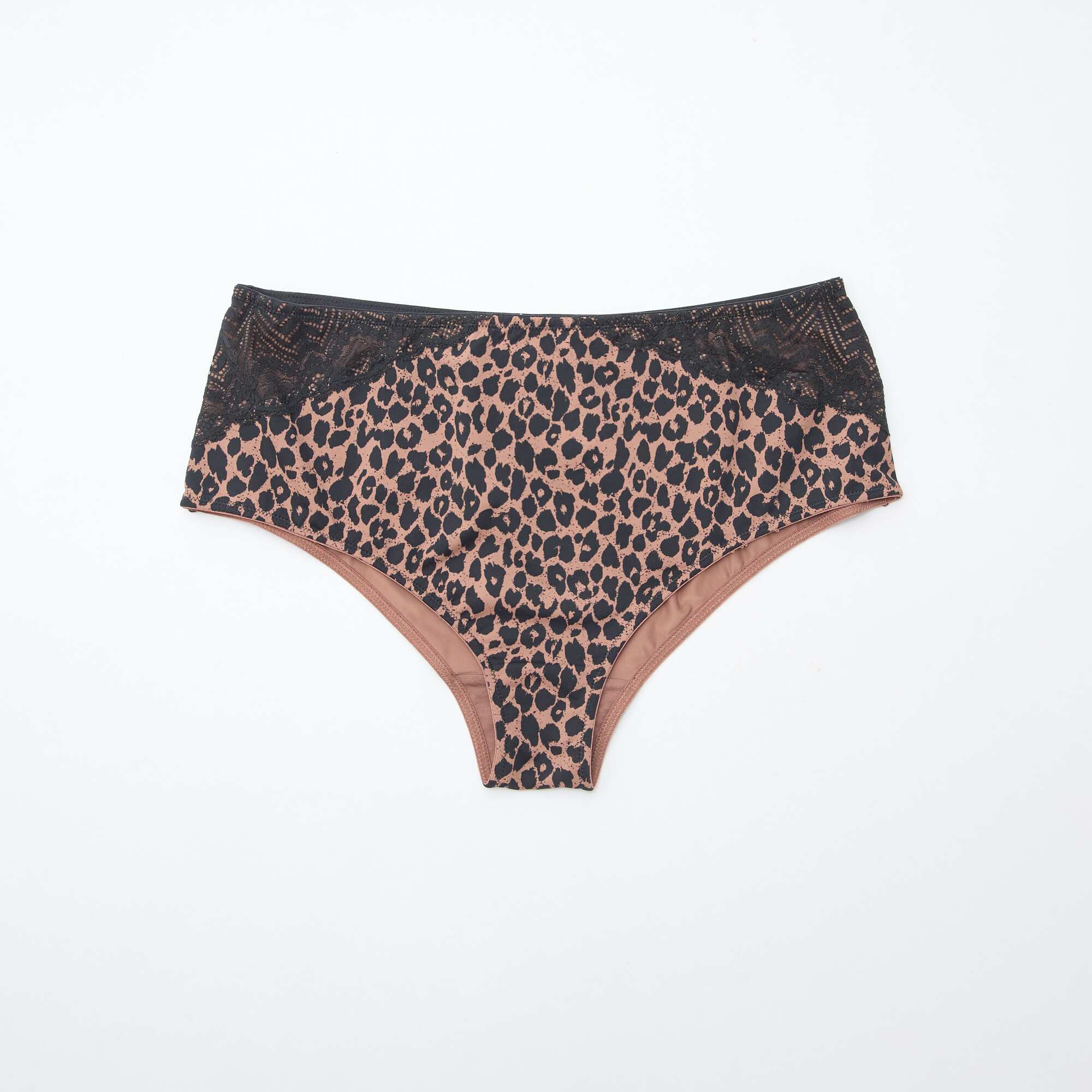 Leopard Print High-Waisted Briefs BROWN – Kiabi KSA