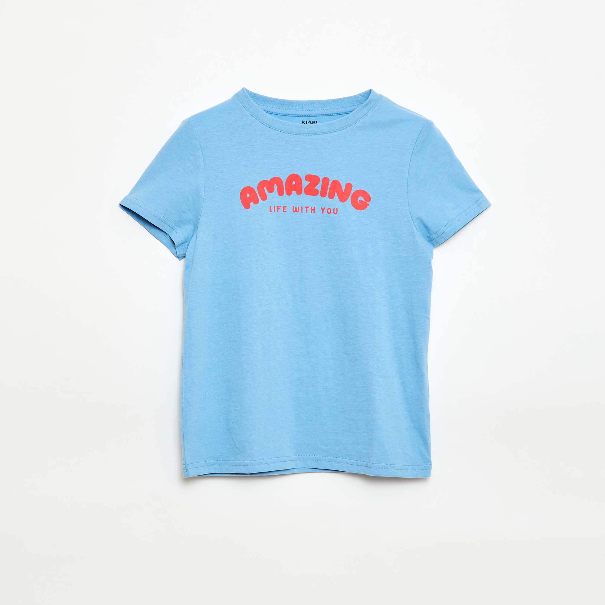 Printed Message T-Shirt BLUE – Kiabi KSA