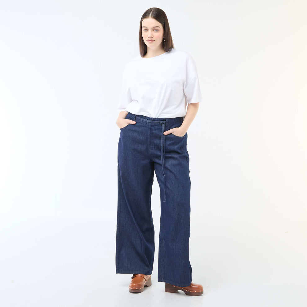 Low-Rise Wide Leg Denim Jeans BLUE – Kiabi KSA