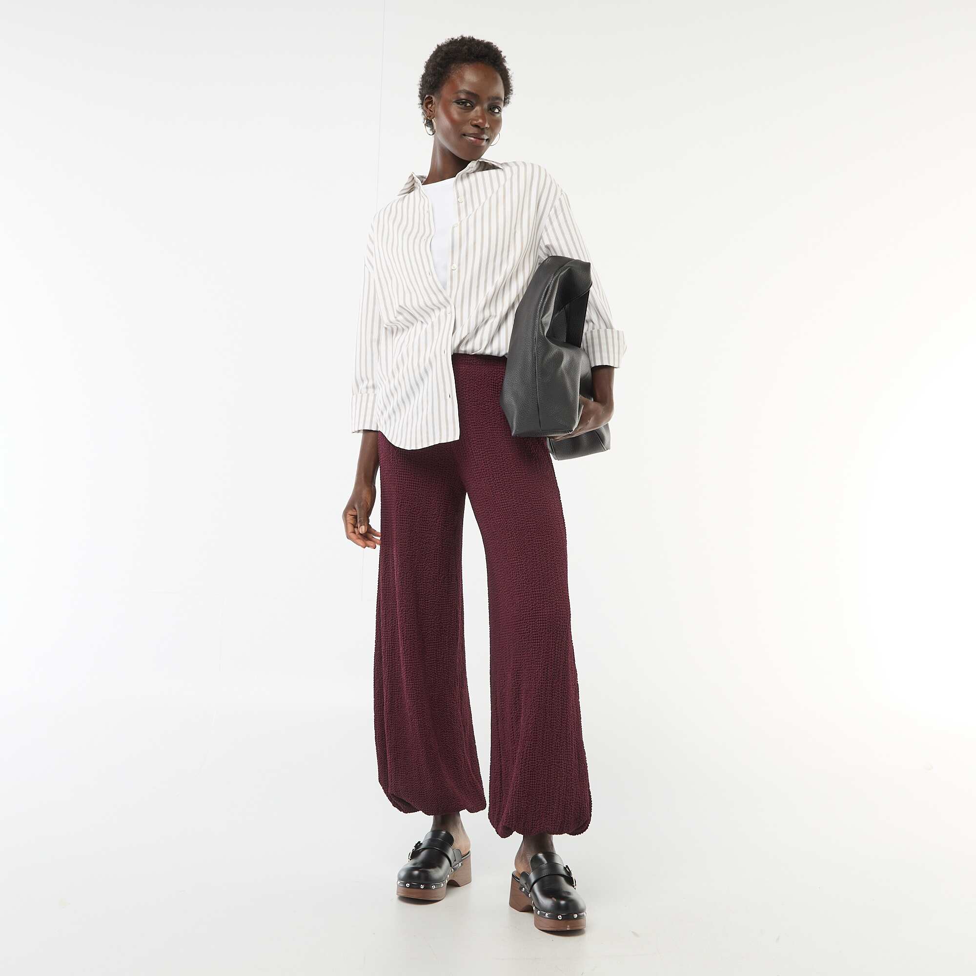 Crinkle Knit Pants RED – Kiabi KSA
